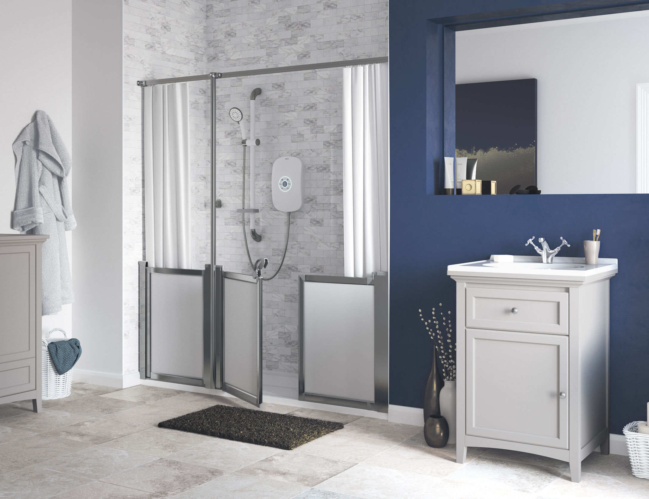 Douche PMR | Douche pour handicapé | Caphandi.fr